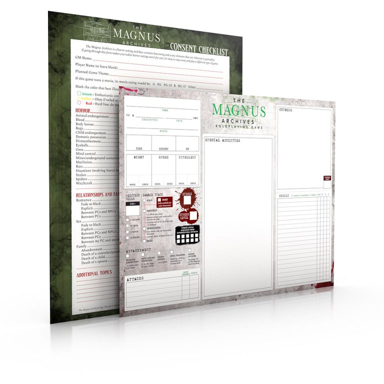 The Magnus Archives Character Portfolios and Character Sheet - Monte Cook Games Store