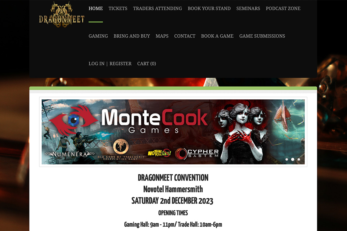 Join us at Dragonmeet: November 30 - Monte Cook Games