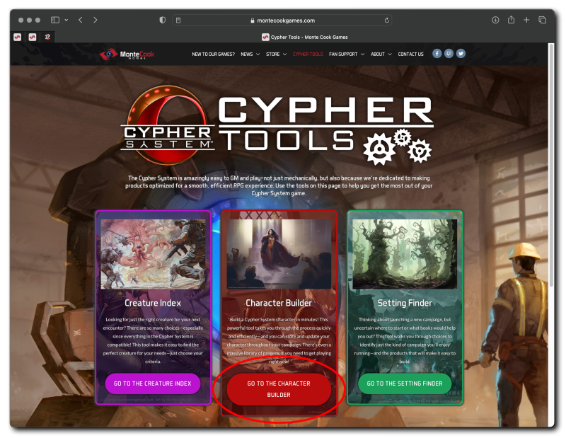 How to Use the Cypher System Character Builder - Monte Cook Games