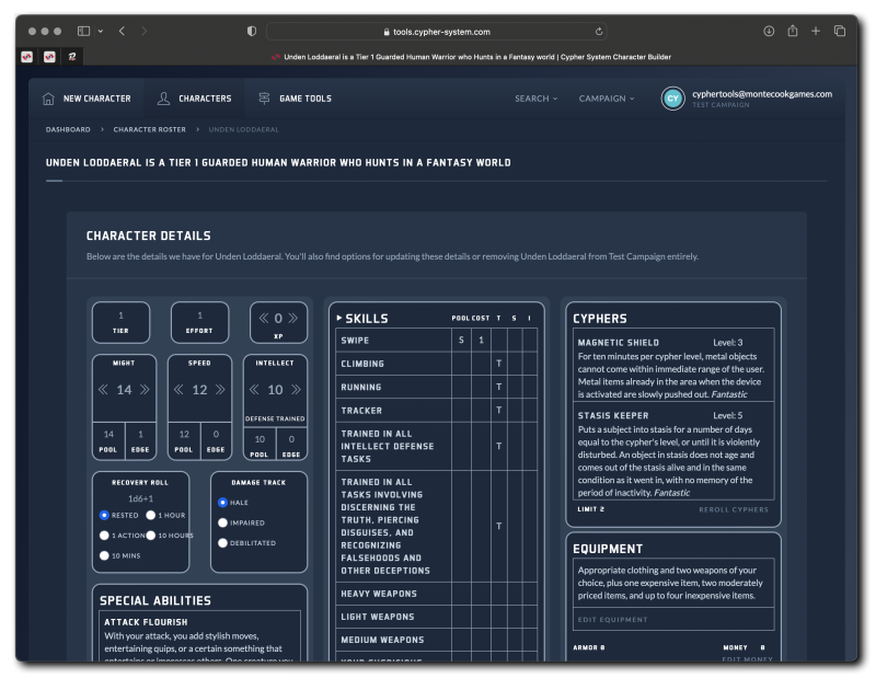 How to Use the Cypher System Character Builder - Monte Cook Games